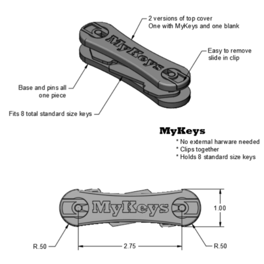 Download STL file MyKeys Multi Key - Key Holder • 3D printable object ...