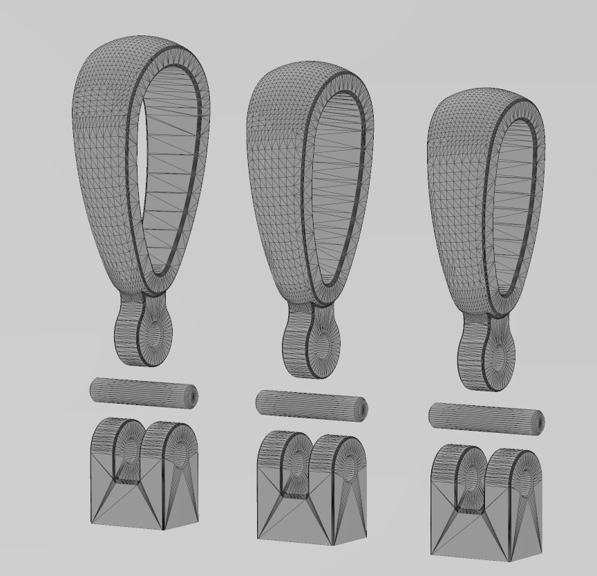 STL file 3 style bail links collection chain sizes 5 4 3mm 3D print ...