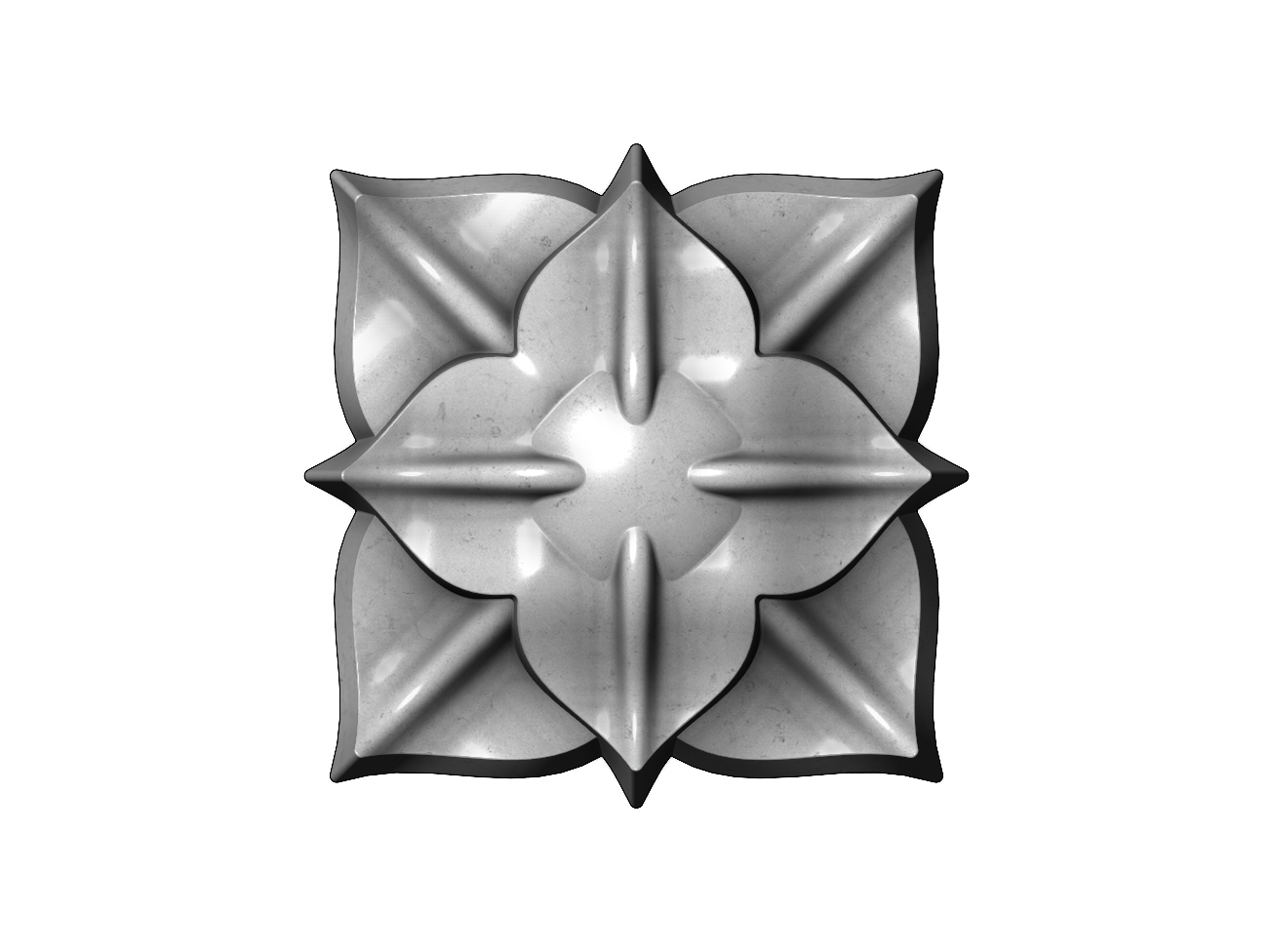 Файл STL 4 Leaf Cruciform Corola Flower Rosette 3D print mode 💐・Модель ...