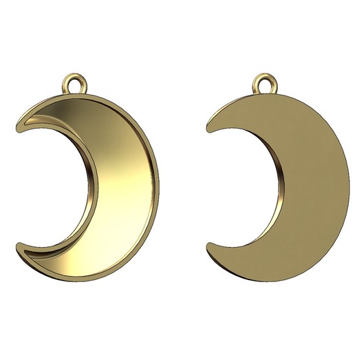 Download STL Crescent moon pendant necklace 3D print model ・ Cults