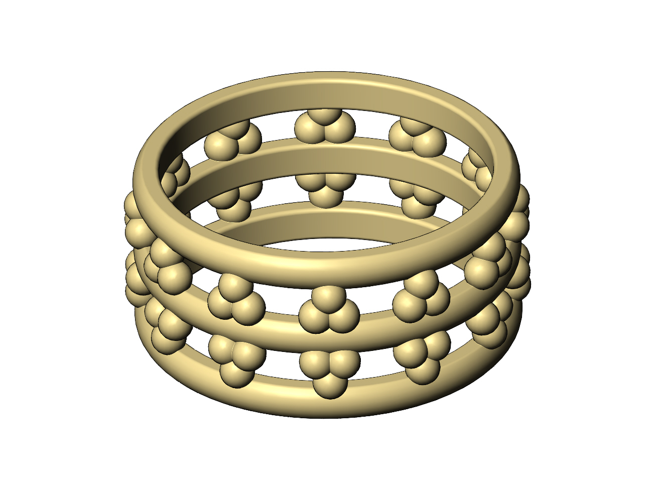 STL file Double rouw triple bead motif band US sizes 6to9 3D print ...