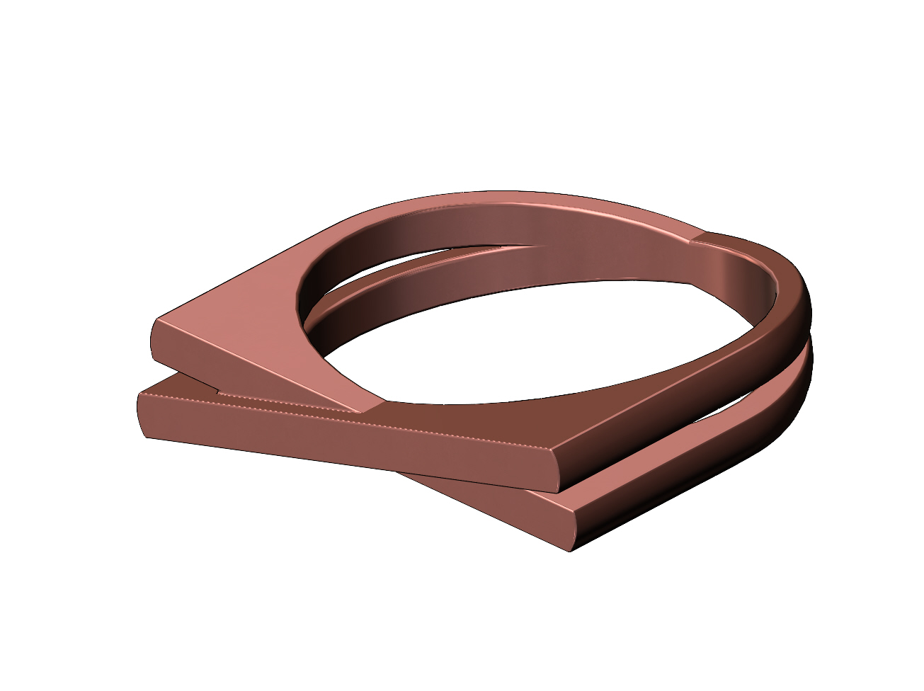 STL file Overlapping crossed bar ring US sizes 5to10 3D print model・3D ...