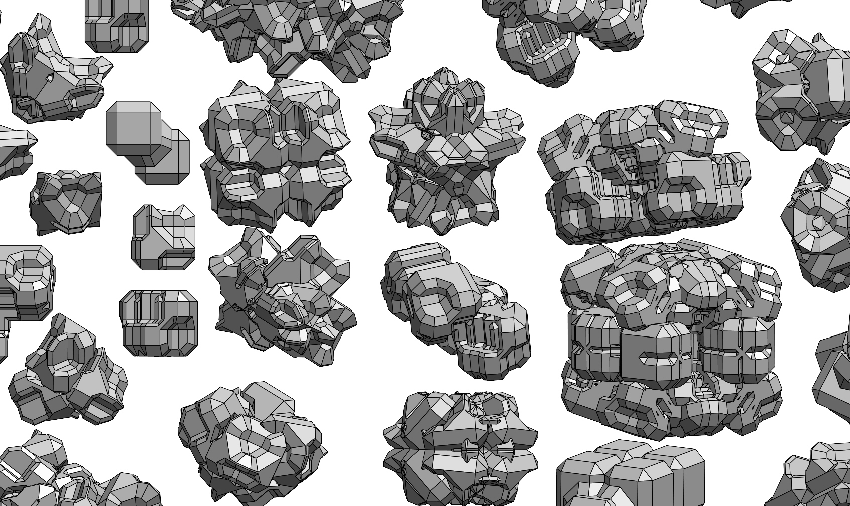Download STL file Geometrical space debris and asteroids 3D print model ...