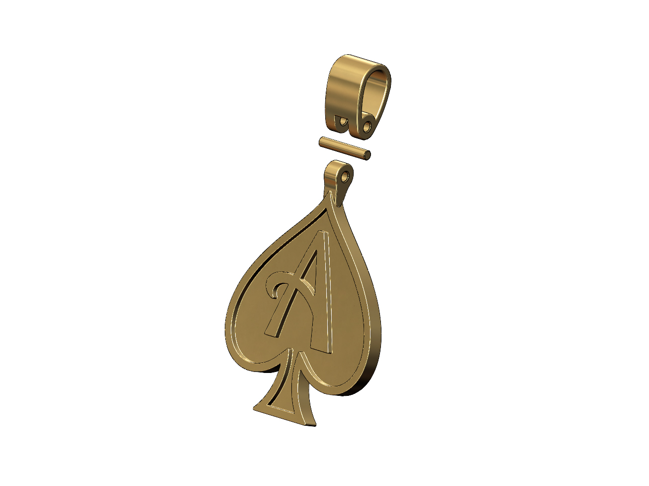 STL file Ace of spades pendant with bail 3D print model・3D printer ...