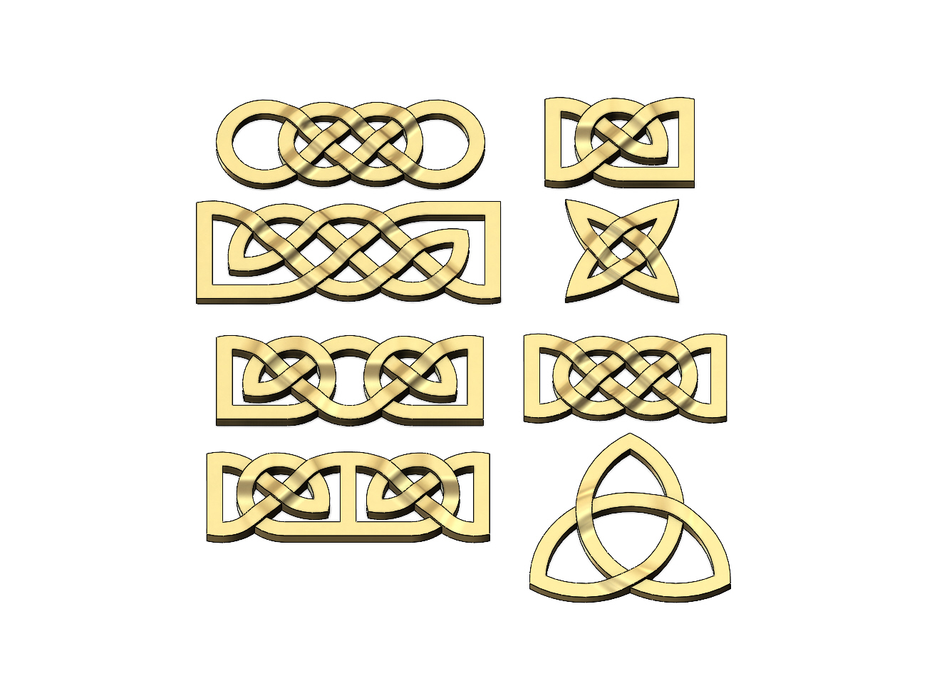 STL file Collection of basic celtic knots ornaments 3D print model 💍・3D ...