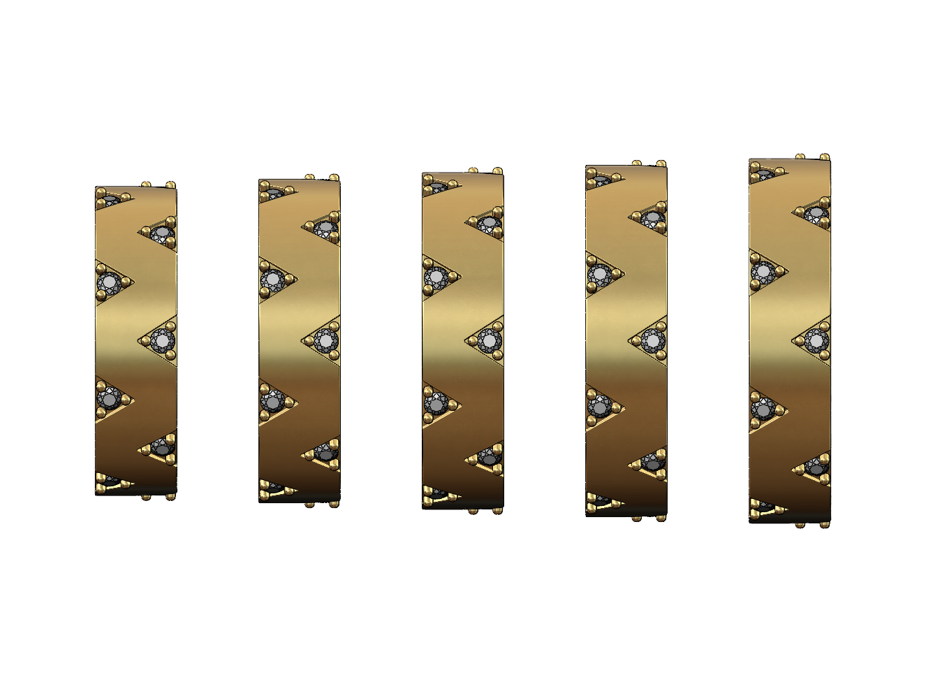 STL file Overlapping diamond traingles pattern band US sizes 5to9 3D ...