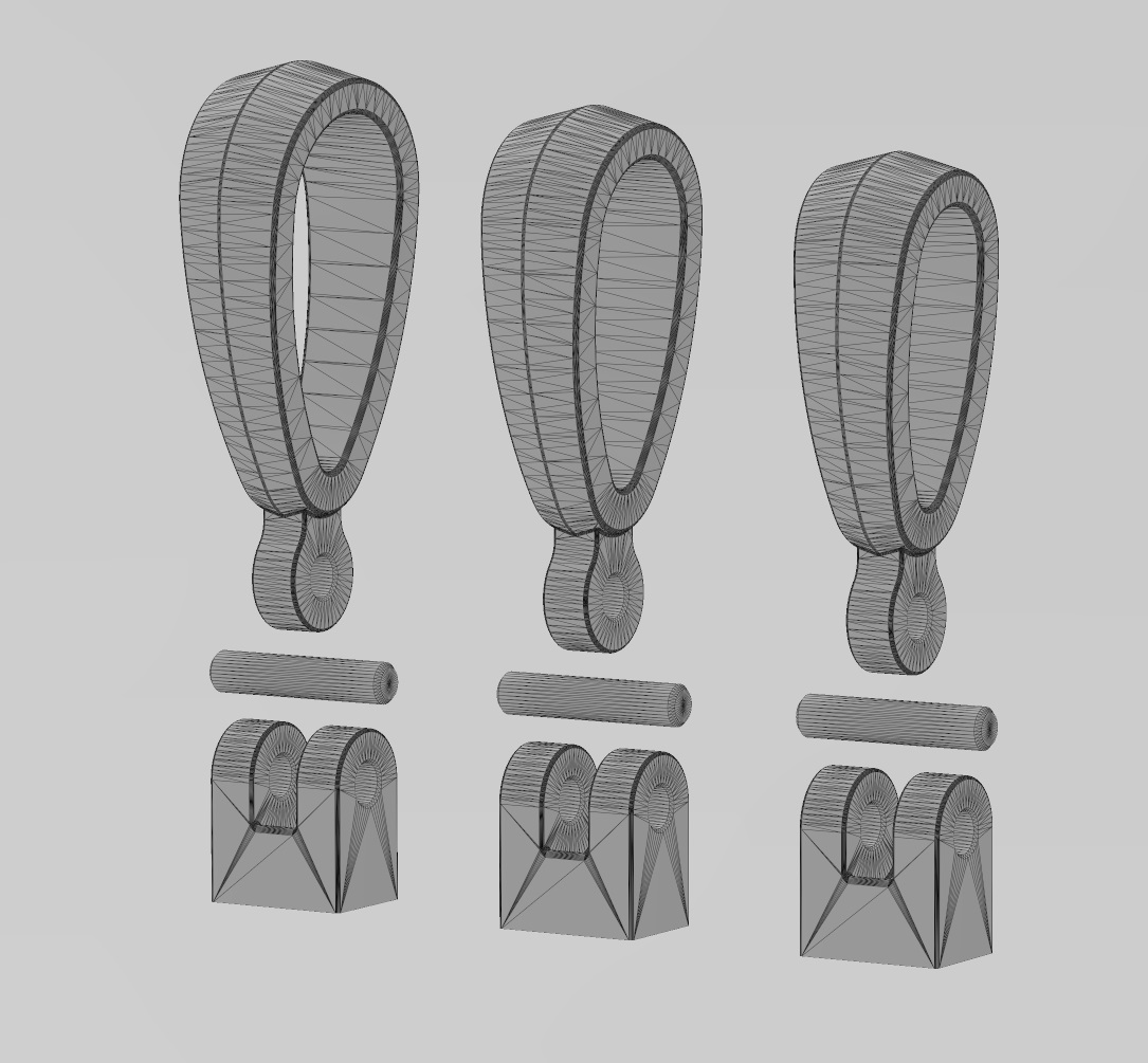 STL file 3 style bail links collection chain sizes 5 4 3mm 3D print ...