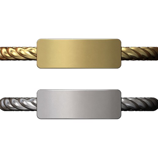 Download 3MF file Twisted wire Name Tag Engravable ring 3D print model ...