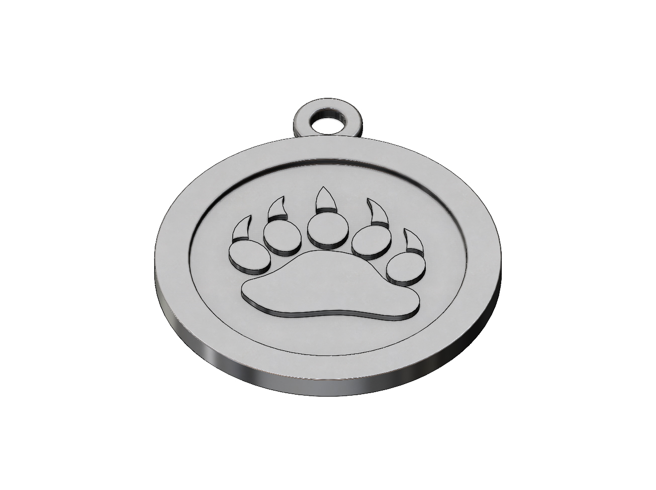 Download 3MF file Bear paw Pendant 3D print model • 3D print design ・ Cults