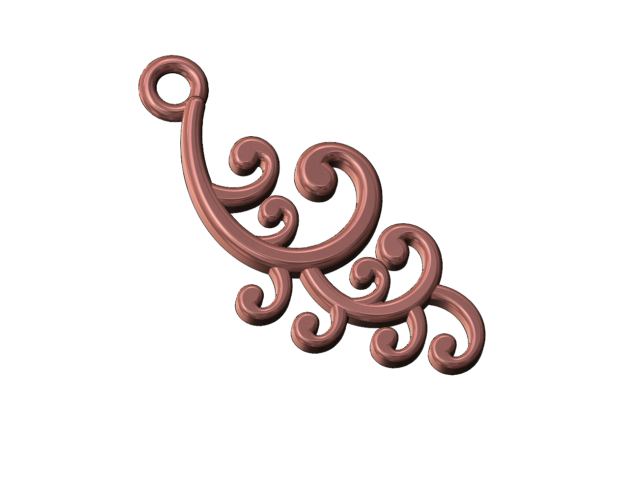 STL file Simple floral scroll pendant and charm 3D print model 📜・3D ...