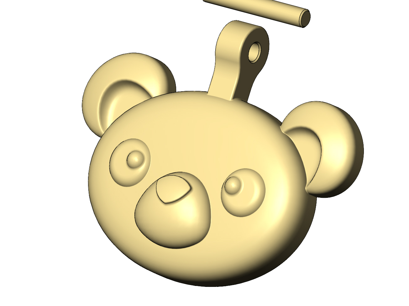 STL file Cute panda bear head pendant with bail 3D print model 🐼・3D ...