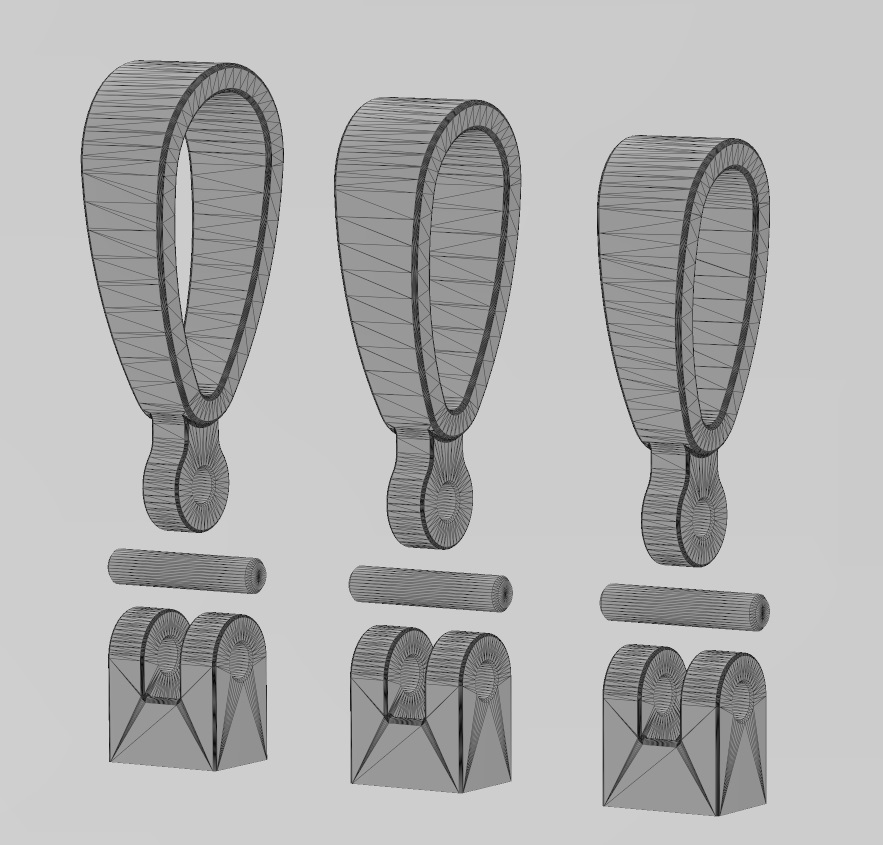 STL file 3 style bail links collection chain sizes 5 4 3mm 3D print ...