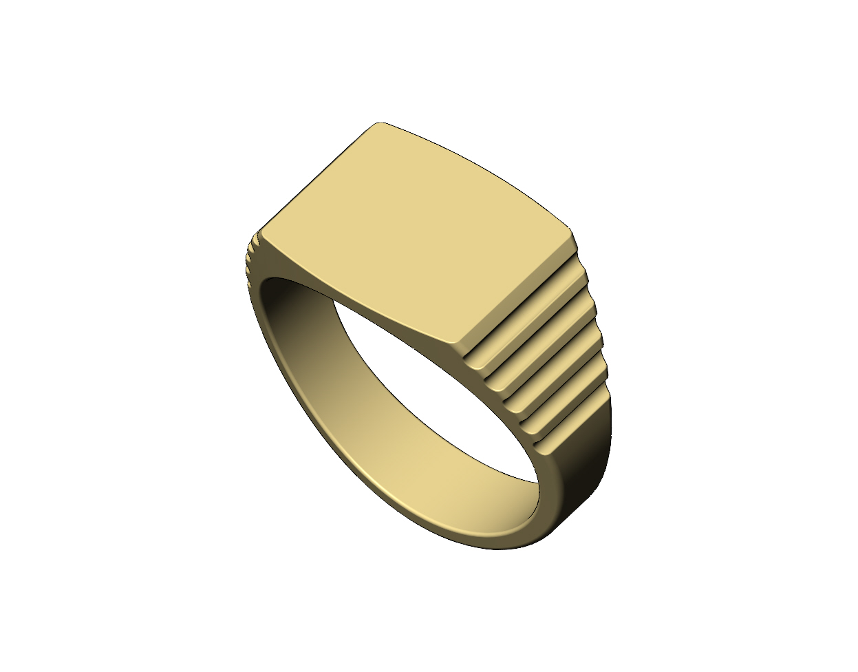 Archivo STL Anillo de sello rectangular redondeado escalonado Tallas 5 ...