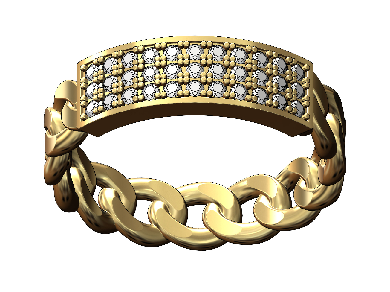 STL file Diamond tag cuban link ring 3D print model・3D printer design ...