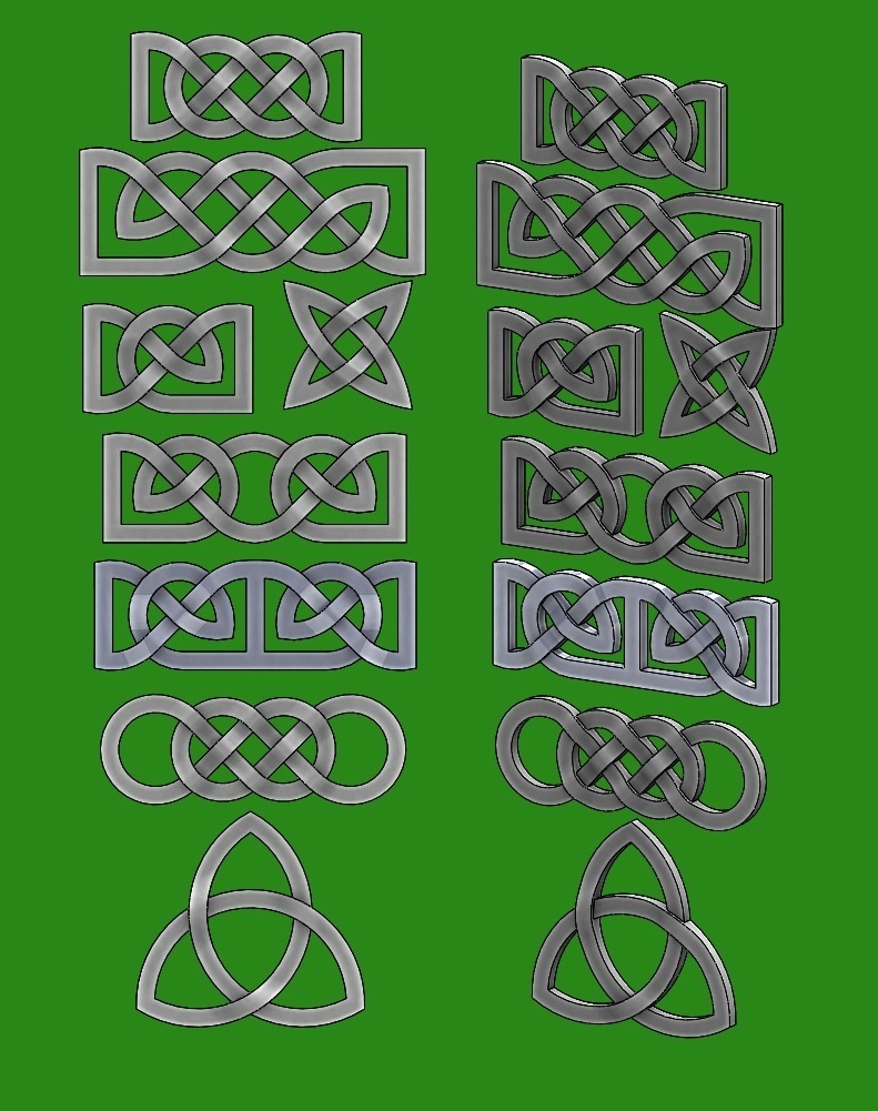 STL file Collection of basic celtic knots ornaments 3D print model 💍・3D ...