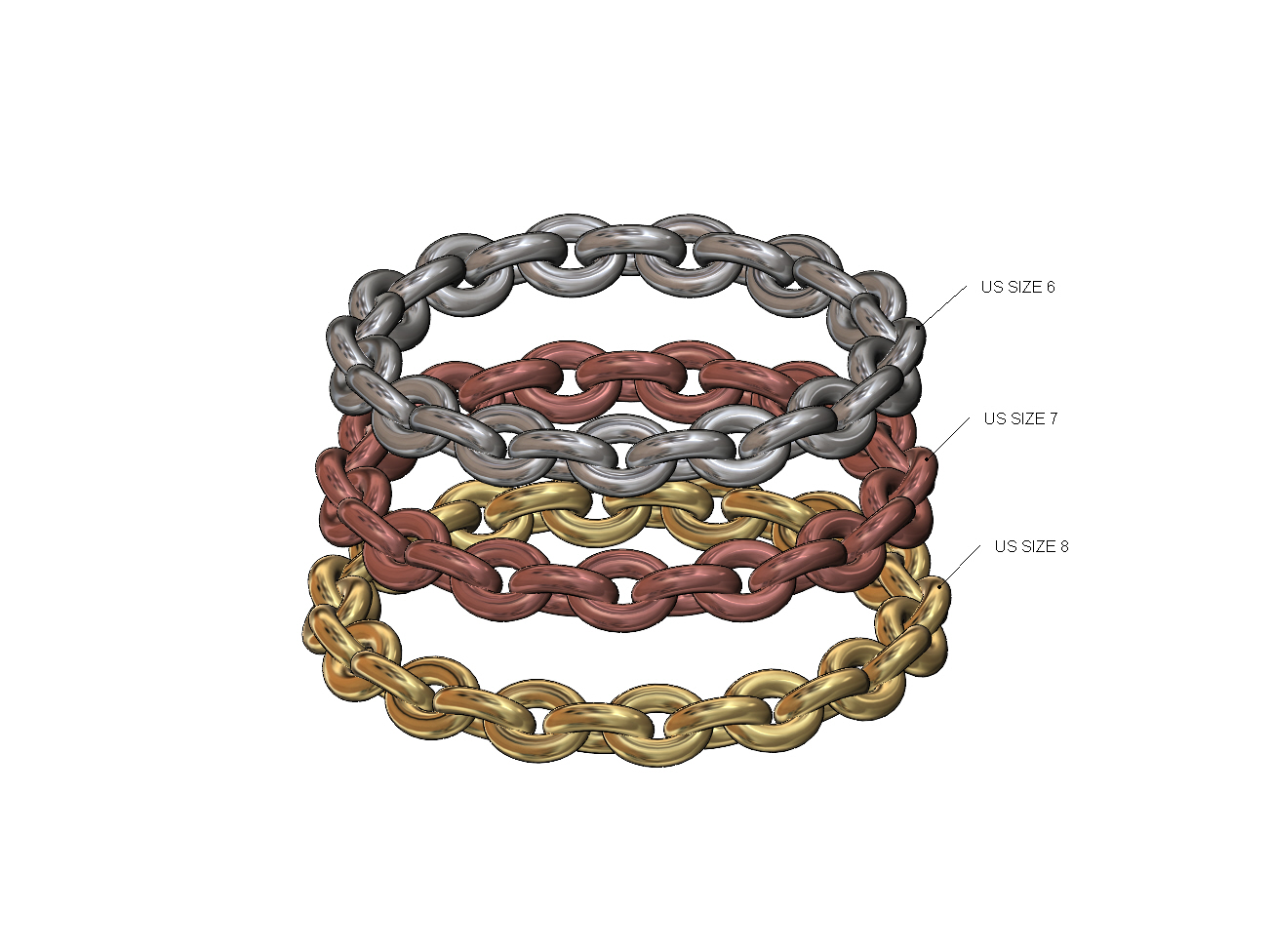 STL file Simple stacker chain link band・3D printable model to download ...
