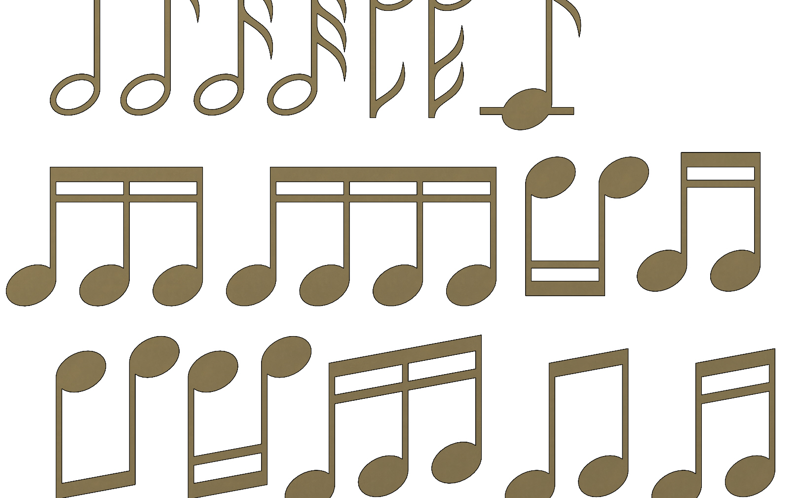 Файл STL Musical notes symbols characters 3D print model・Дизайн для ...