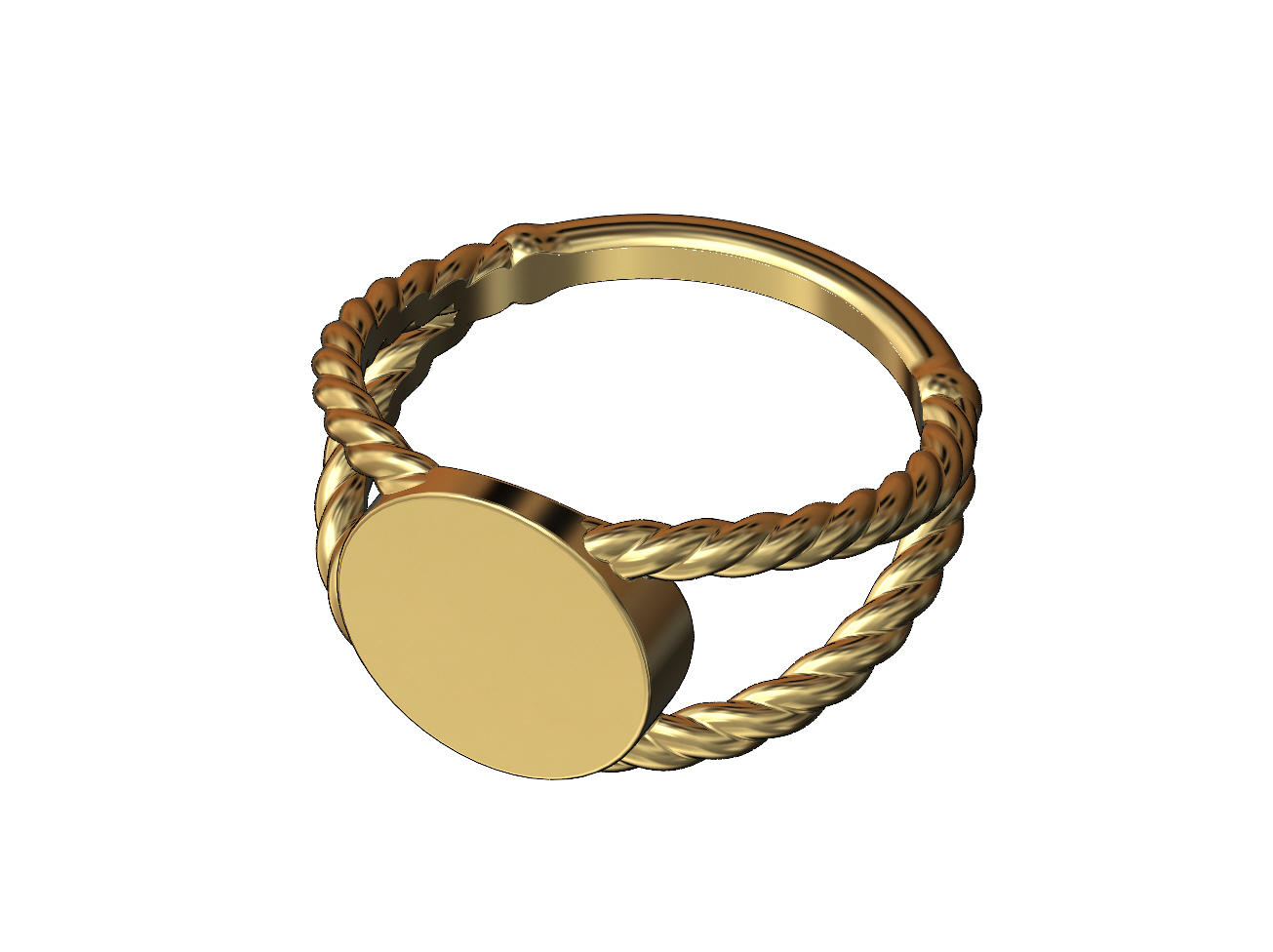 Файл STL Round twisted wire signet ring 3D print model・Шаблон для 3D ...