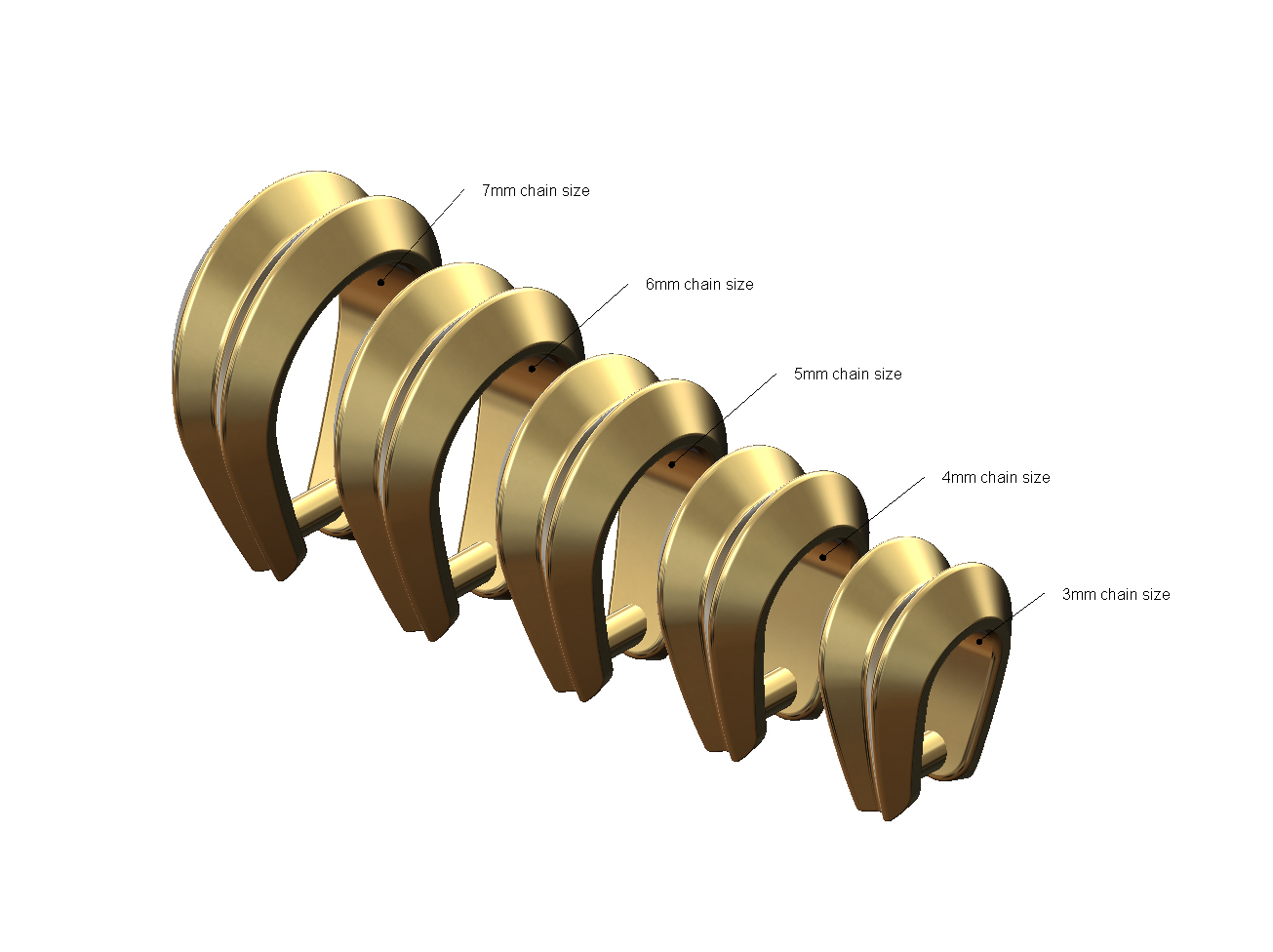 STL file Double edge open loop bail mini set chain sizes 3to7mm 3D ...