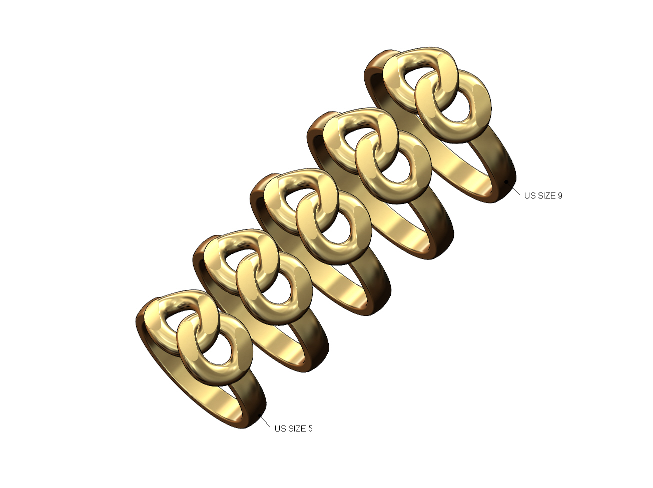 STL file Double cuban chain link ring US sizes 5to9 3D print model 🔗・3D ...