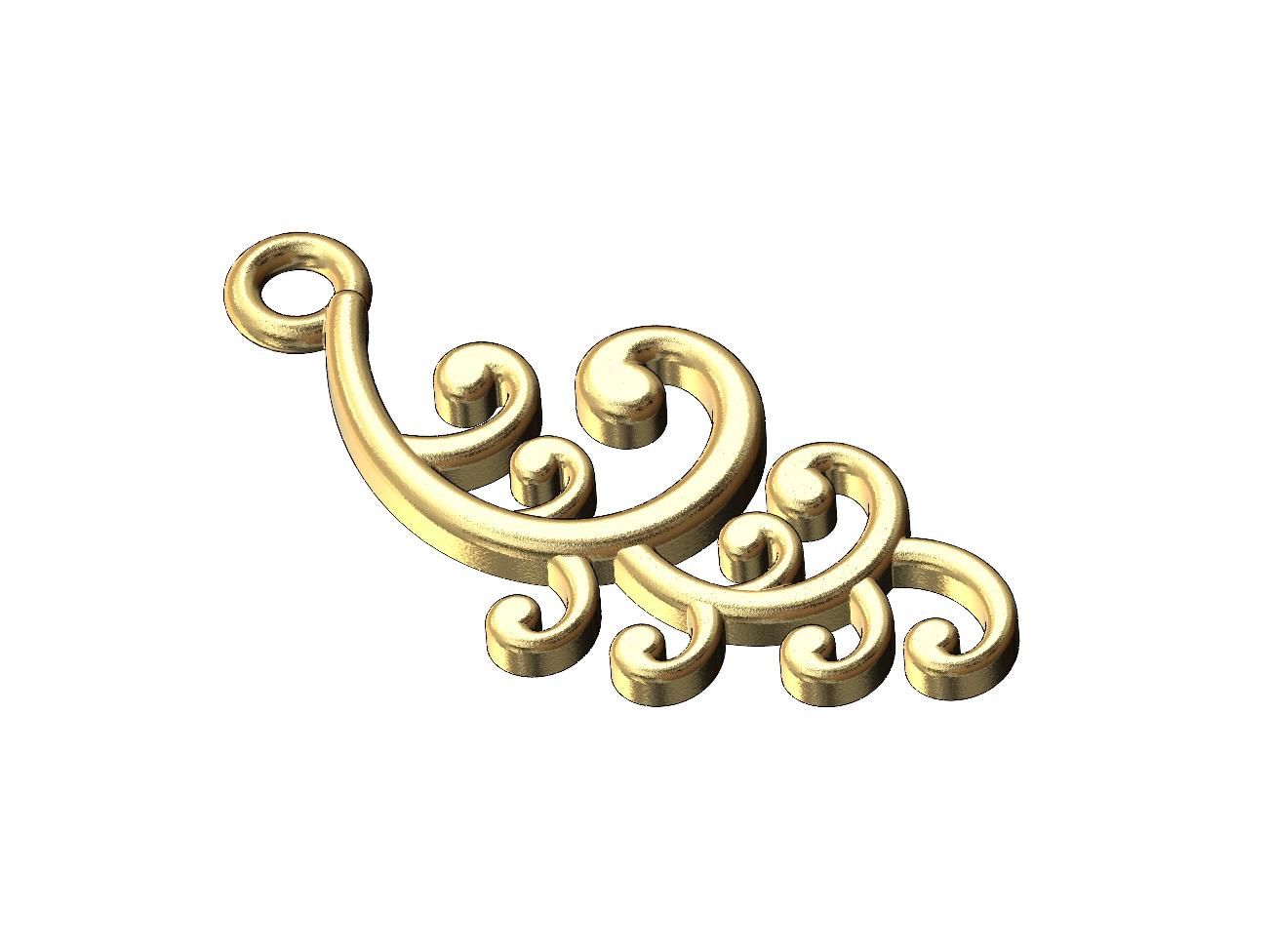 STL file Simple floral scroll pendant and charm 3D print model 📜・3D ...