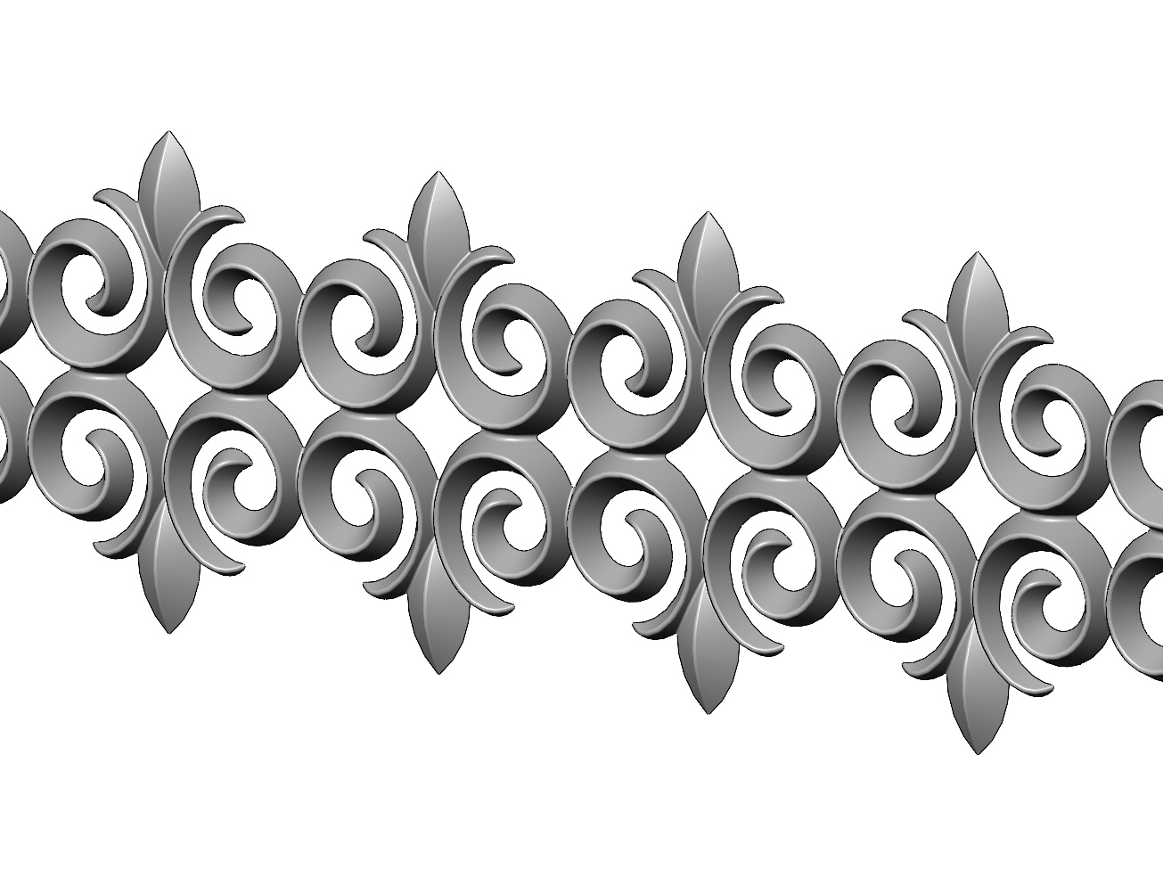 3MF file Floral scroll pattern strip relief 3D print model・3D printer ...