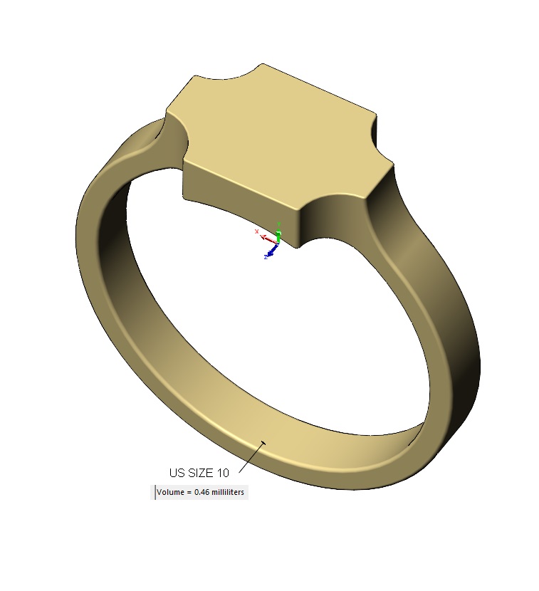 STL file Rounded corners rectangular signet ring US sizes 5to10 3D ...