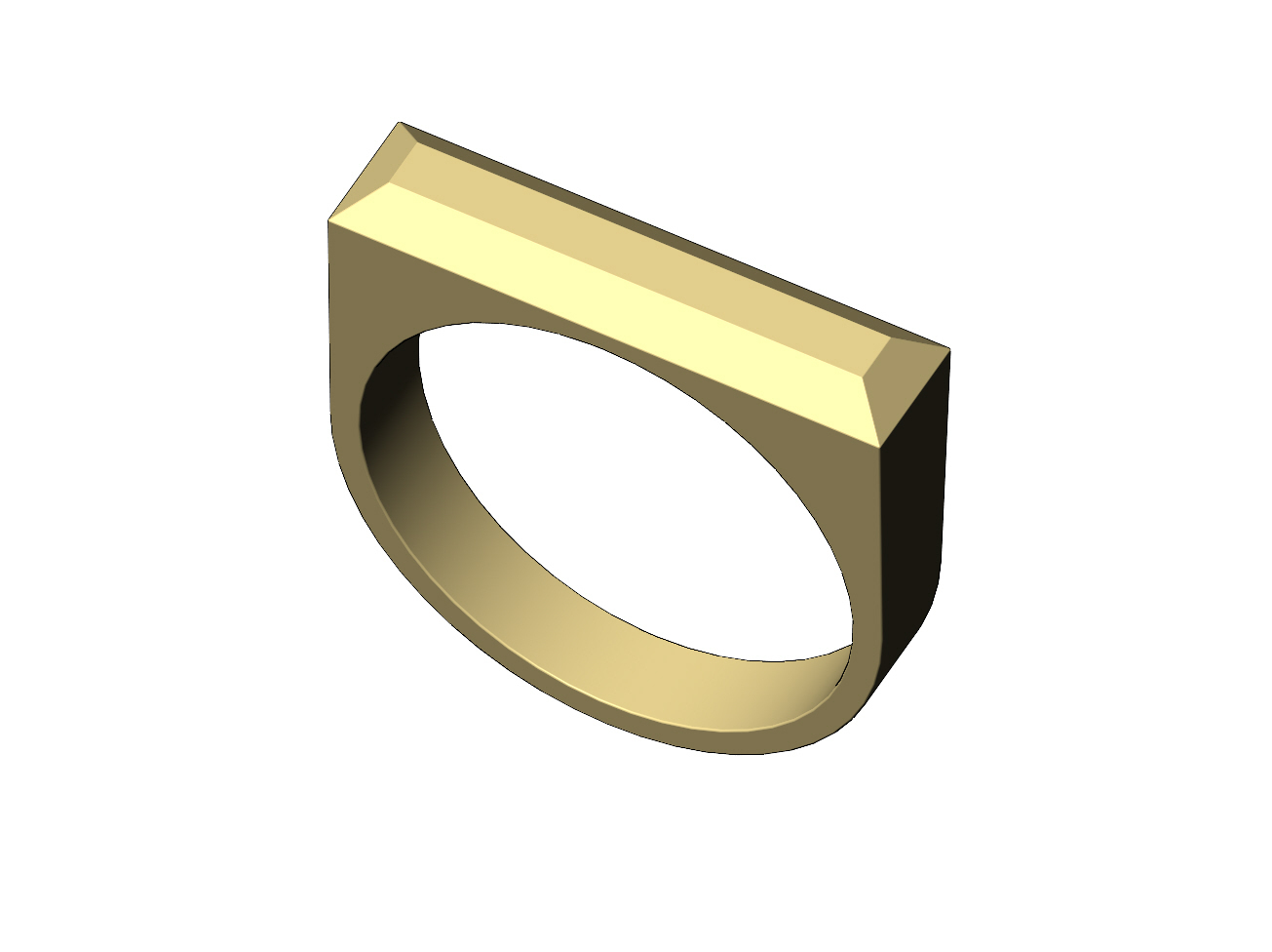 Archivo STL Anillo de sello rectangular geométrico tamaño 5 a 13 modelo ...