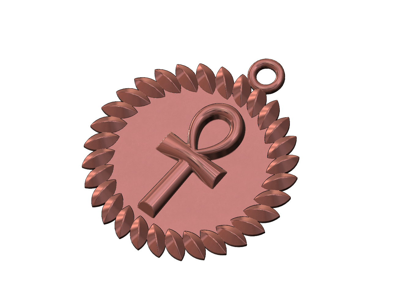 STL file Ankh key pendant charm with a leaf halo 3D print model・3D ...
