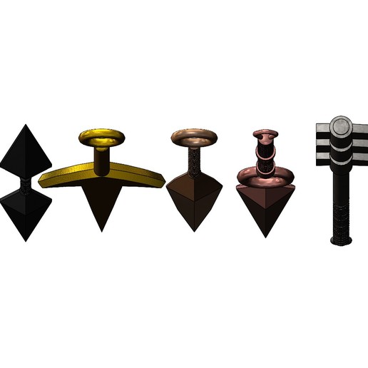 Download STL file Naruto weapons collection • 3D print template ・ Cults