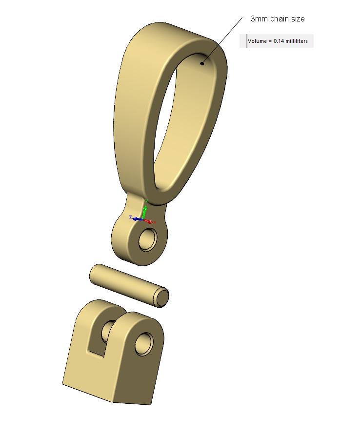 STL file 3 style bail links collection chain sizes 5 4 3mm 3D print ...