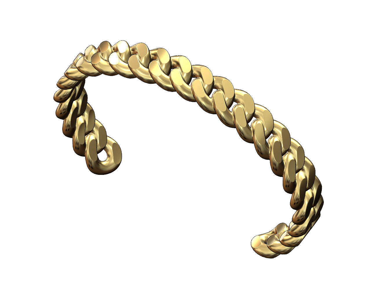STL file Solid Cuban link chain cuff bracelet・Model to download and 3D ...