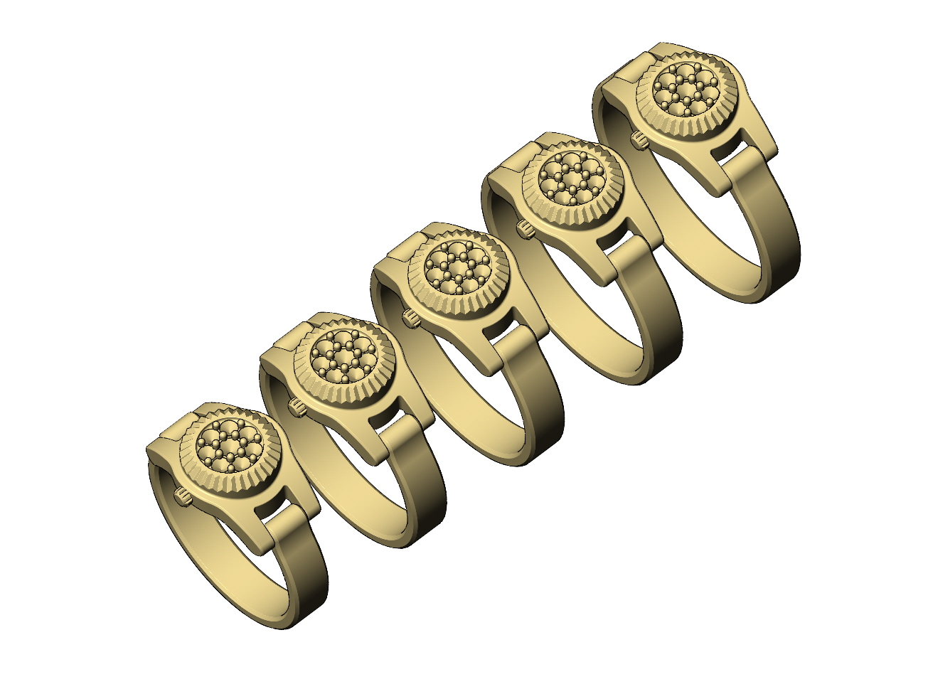 STL file Diamond cluster watch ring US sizes 5to9 3D print model 💎・3D ...