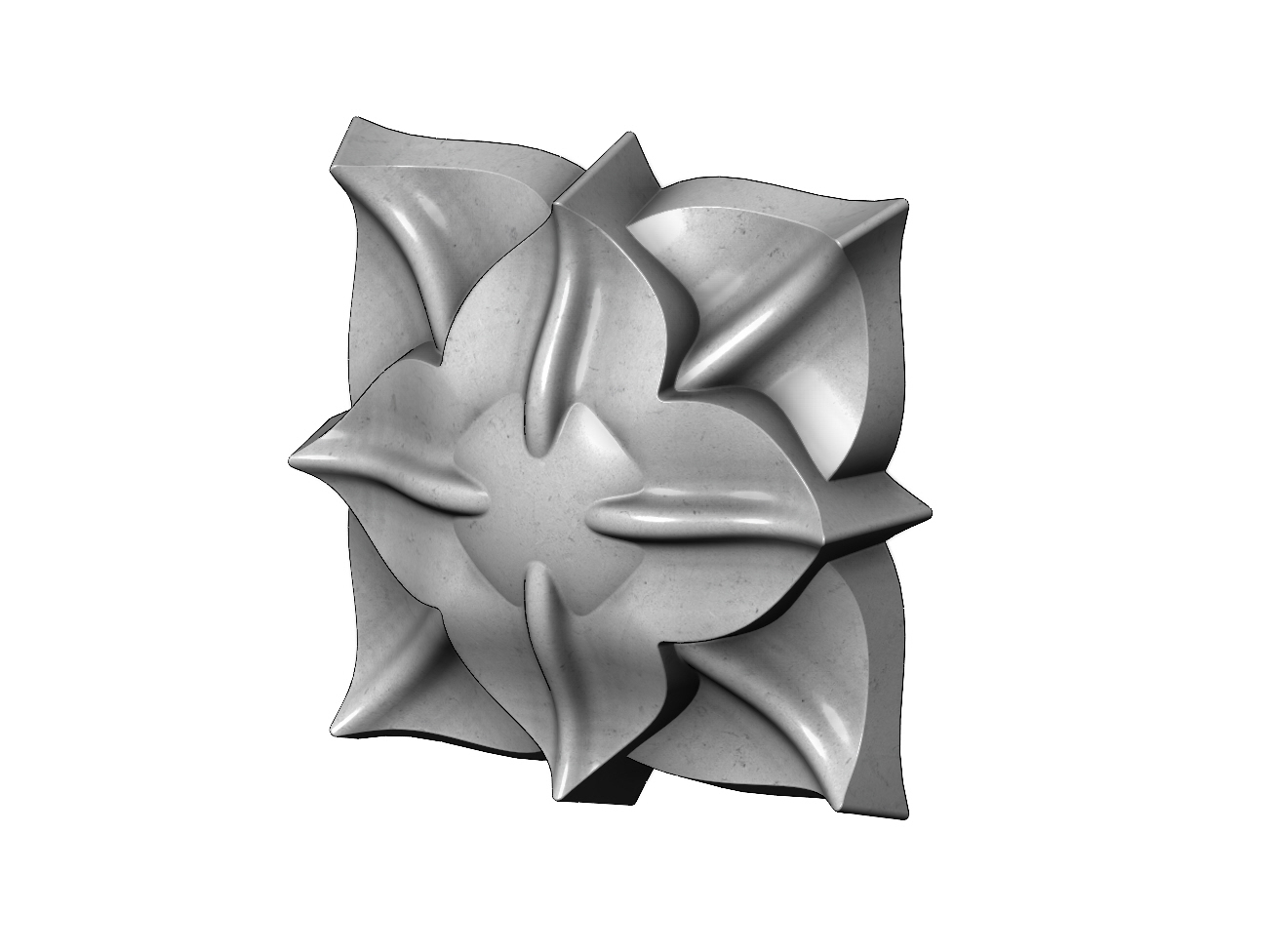 Файл STL 4 Leaf Cruciform Corola Flower Rosette 3D print mode 💐・Модель ...