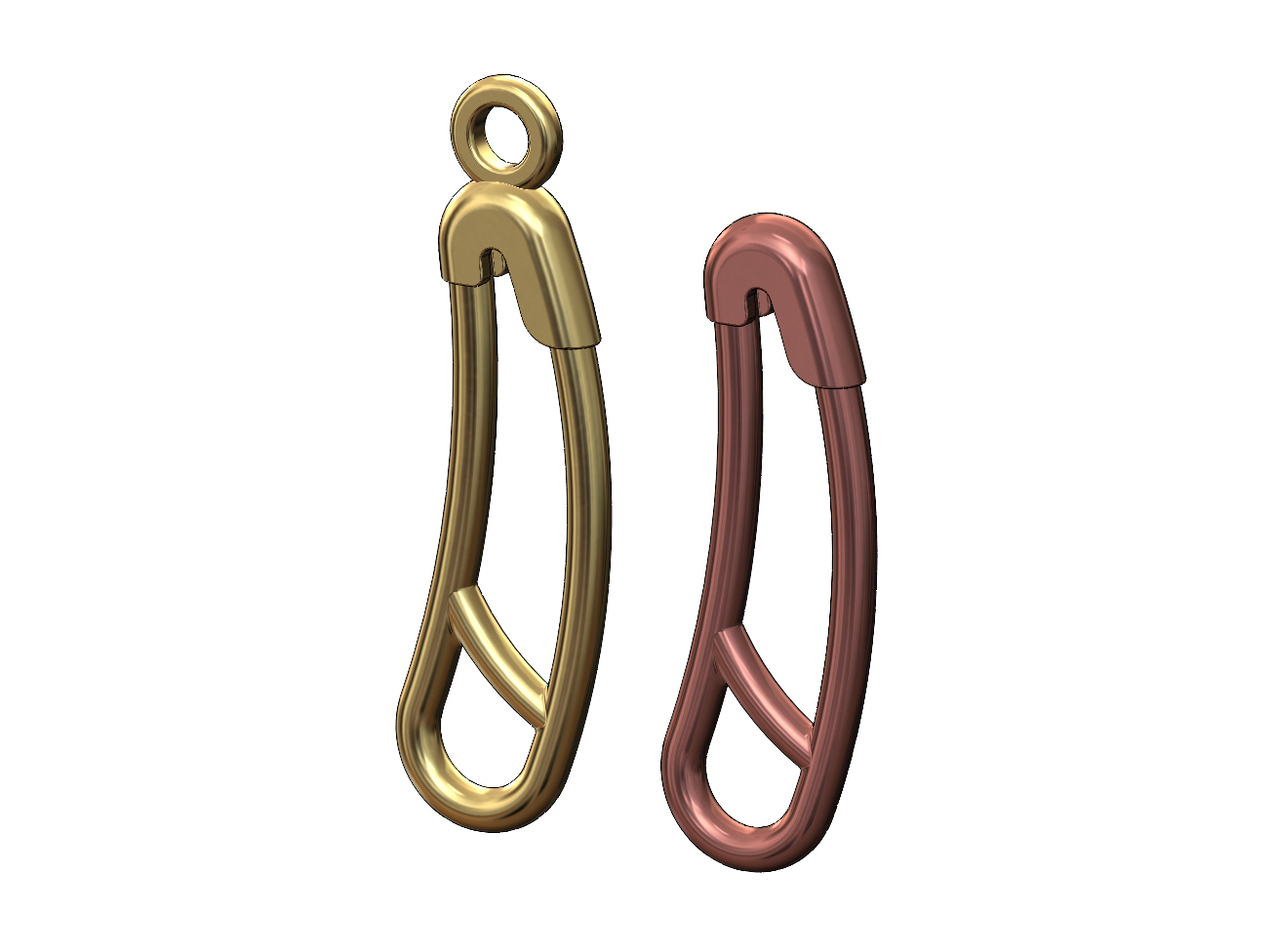 STL file Rounded Safety pin pendant and charm 3D print model 🦺・3D ...