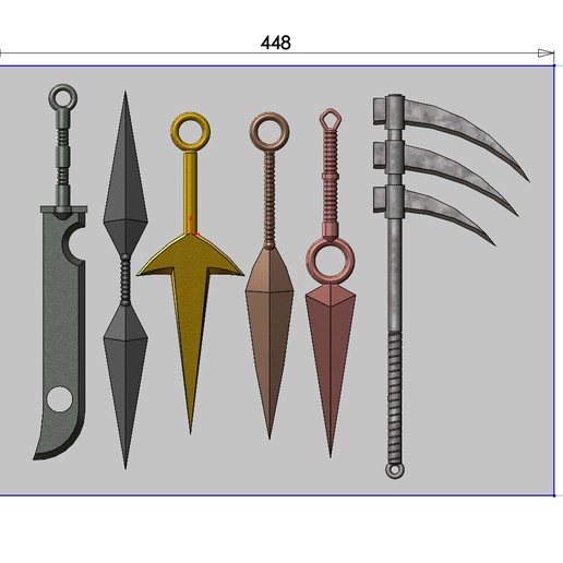 Download STL file Naruto weapons collection • 3D print template ・ Cults