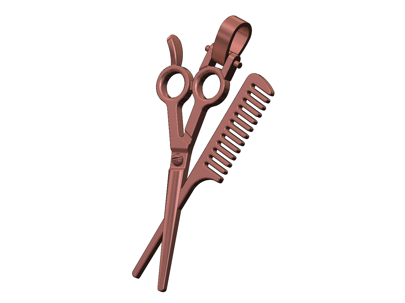 STL file Scissors and comb barber pendant with bail 3D print model ️・3D ...