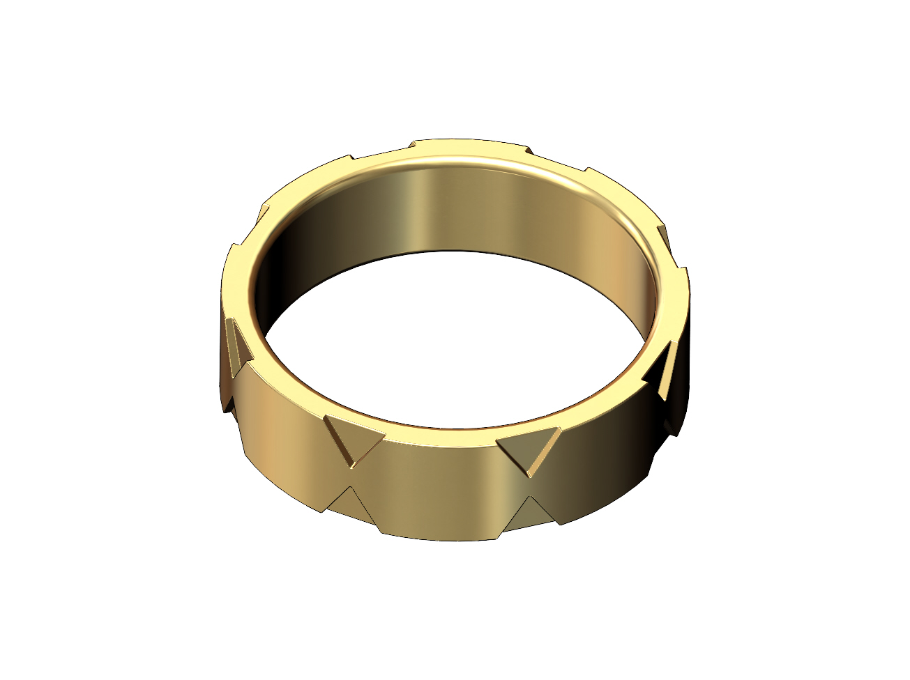 STL file Double triangular pockets band US sizes 5to9 3D print model 💍 ...