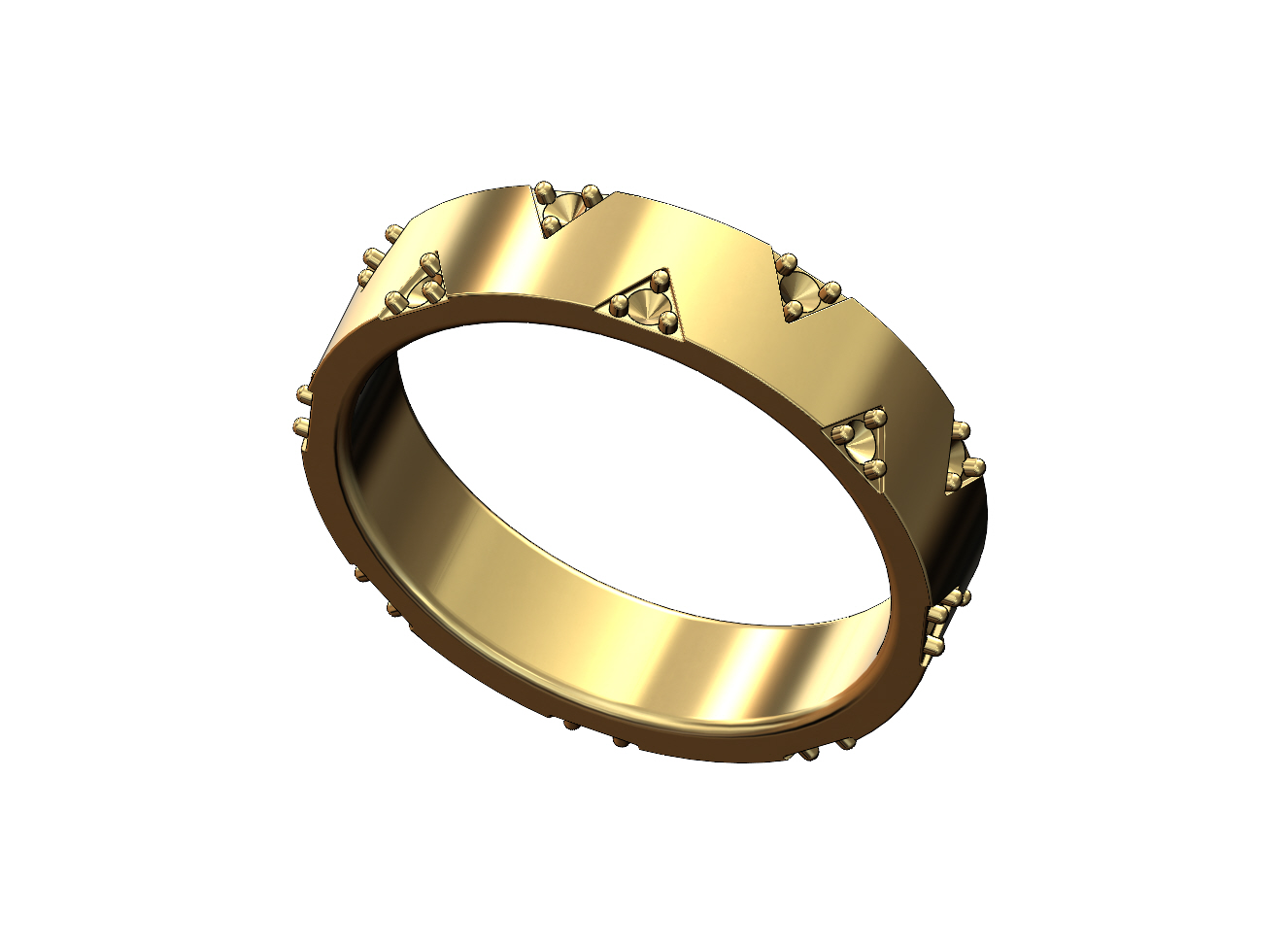 STL file Overlapping diamond traingles pattern band US sizes 5to9 3D ...