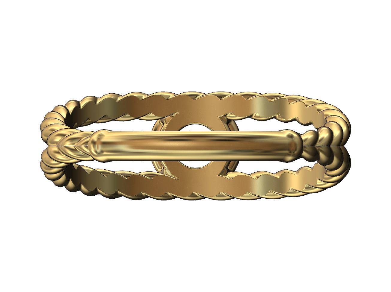STL file Double row twisted wire ring with 6mm round diamond 3D print ...