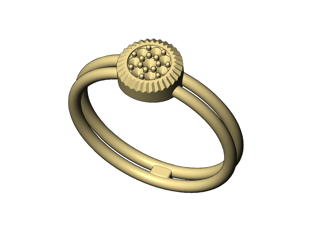 STL file Round diamond cluster wire ring US sizes 5to9 3D print model 💎 ...