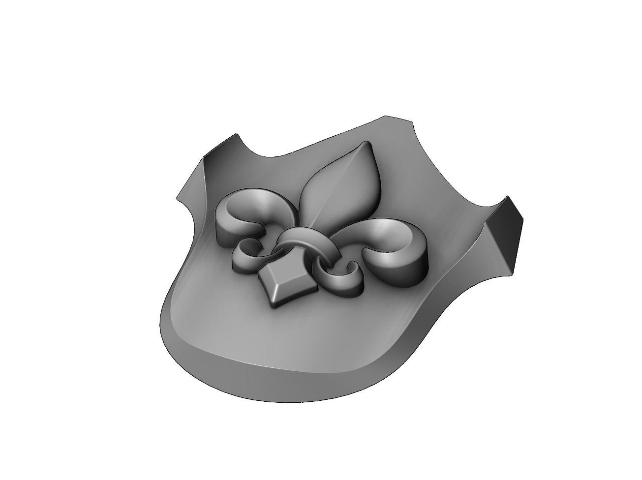STL file Decorative Lys flower heraldic lily Shield 3D print model ...