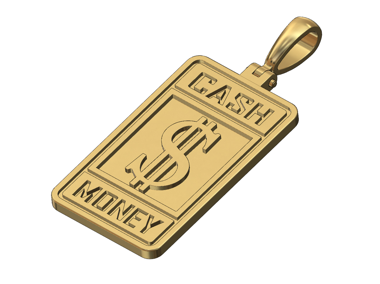 STL file Cash money rectangular pendant with bail 3D print model・3D ...