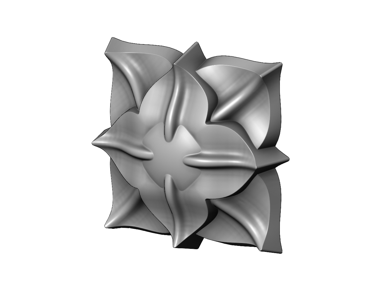 Archivo STL 4 hojas Cruciforme Corola Flower Rosette modo de impresión ...