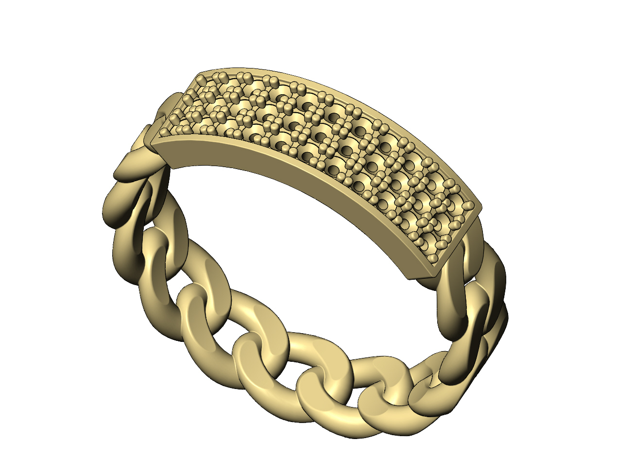 STL file Diamond tag cuban link ring 3D print model・3D printer design ...