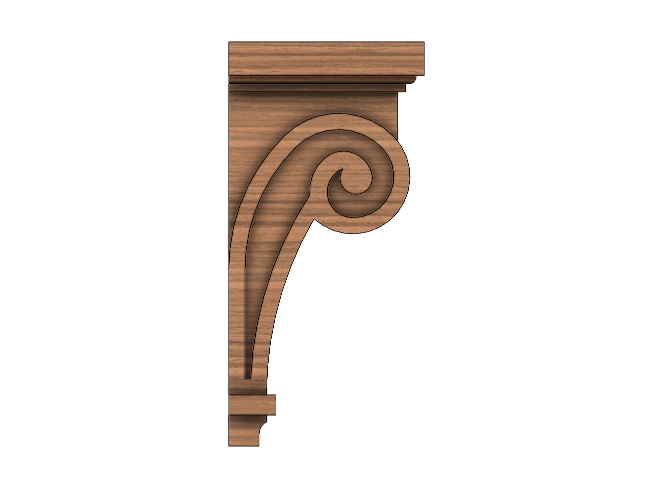 Download STL file Simple scroll Corbel 3D print model • 3D printing ...