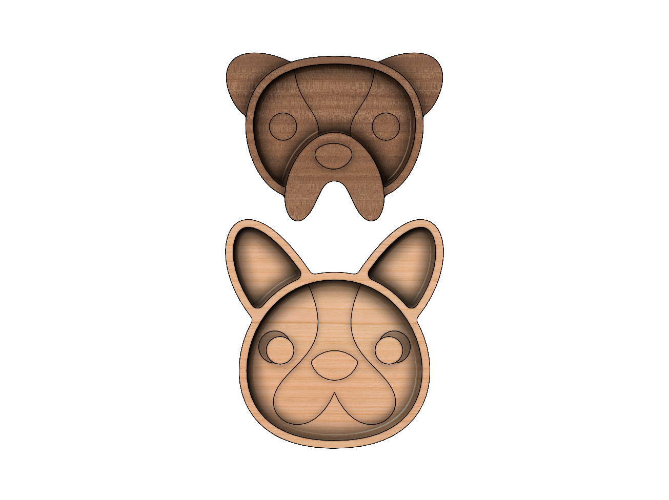 STL file Bulldog wooden bowl 3D print model・Template to download and 3D ...