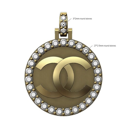 Download 3MF file Diamond Chanel logo Pendant 3D print model • 3D ...