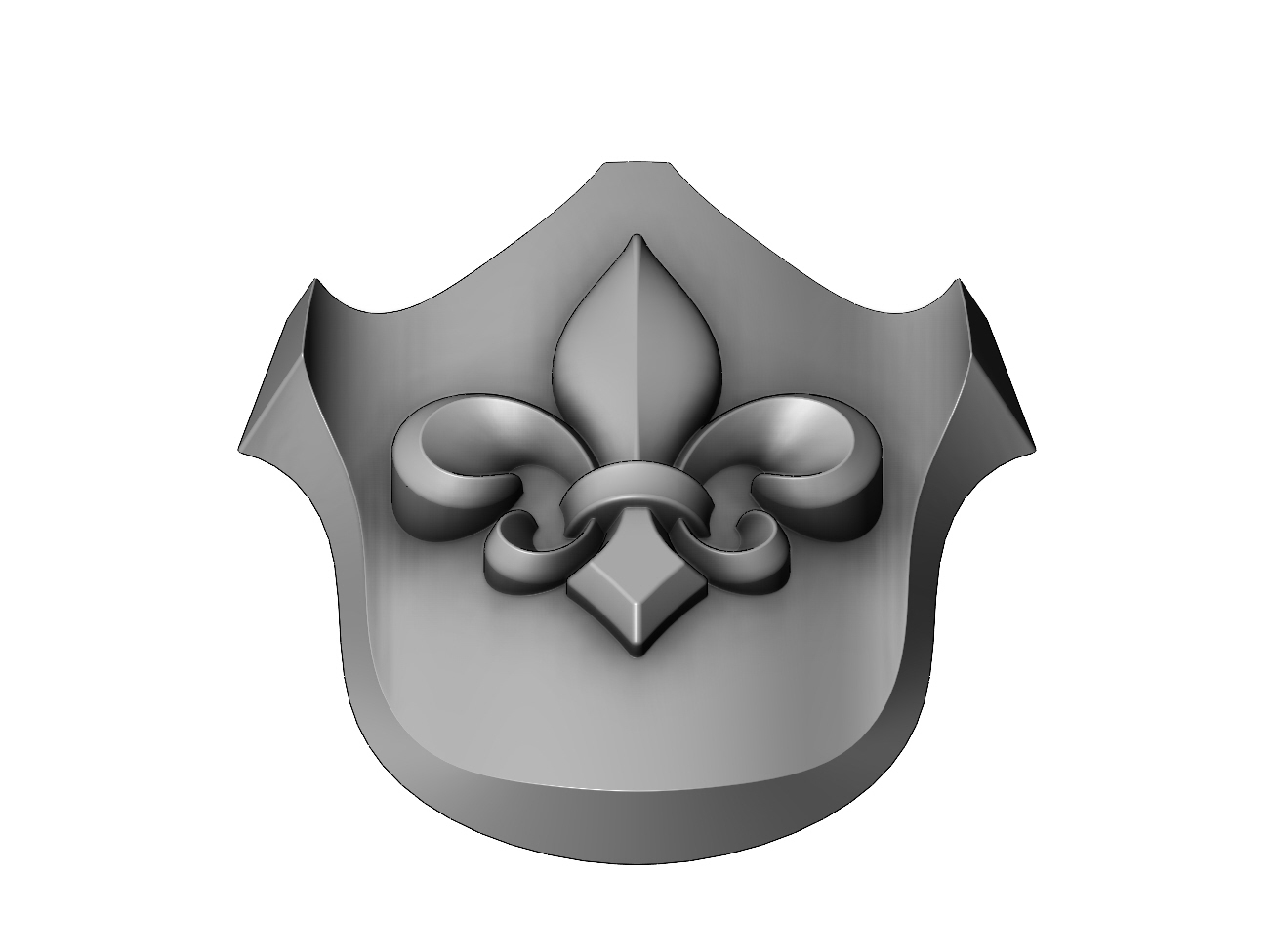 STL file Decorative Lys flower heraldic lily Shield 3D print model ...