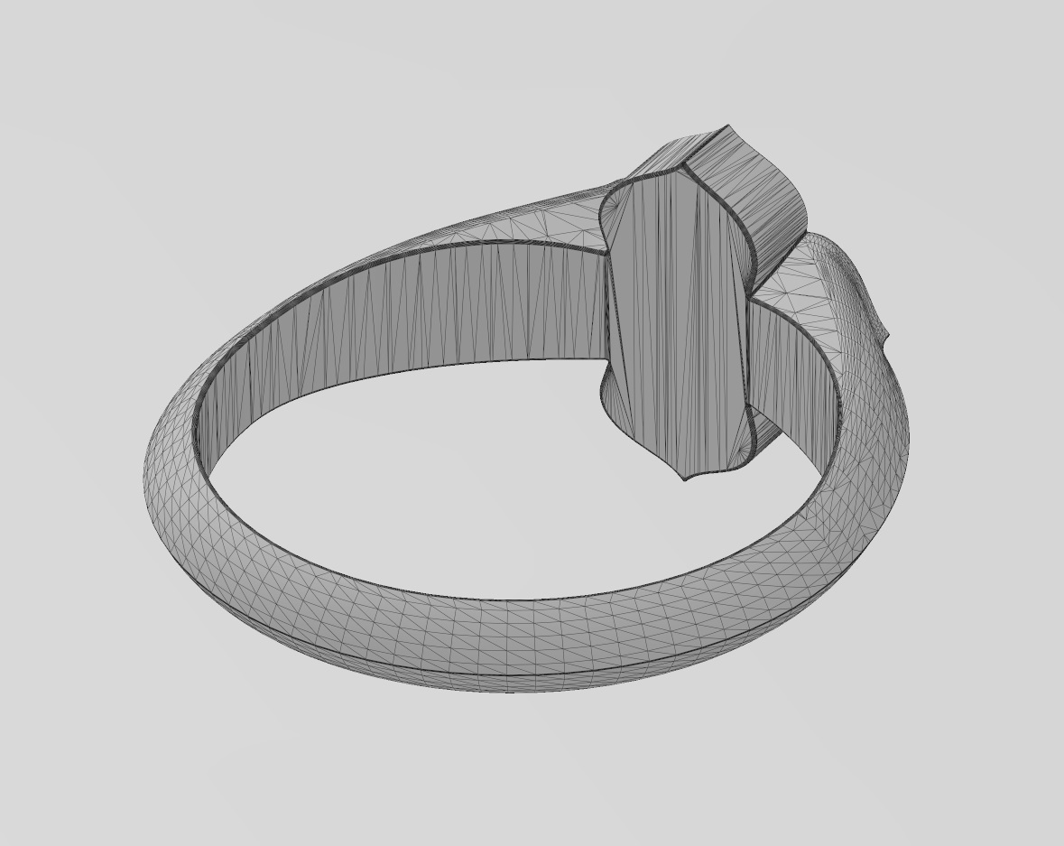 STL file Simple ornamental shaped signet ring US sizes 5to9 3D print ...